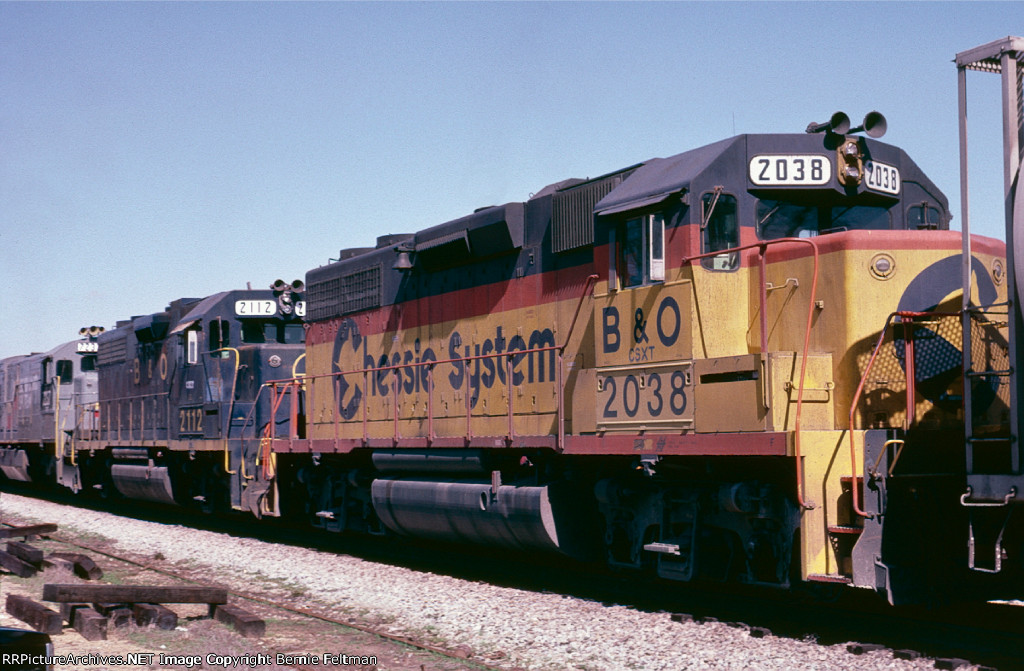 CSX GP38 #2038 passes the site of the now vanished depot with a northbound train
